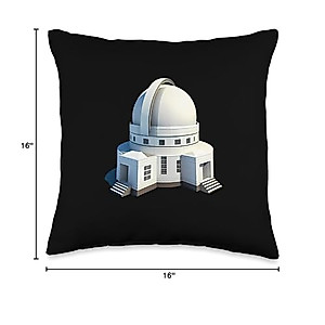 Telescope for observing the Planets and Stars Funny Telescope for Meteorological Events Throw Pillow, 16x16, Multicolor