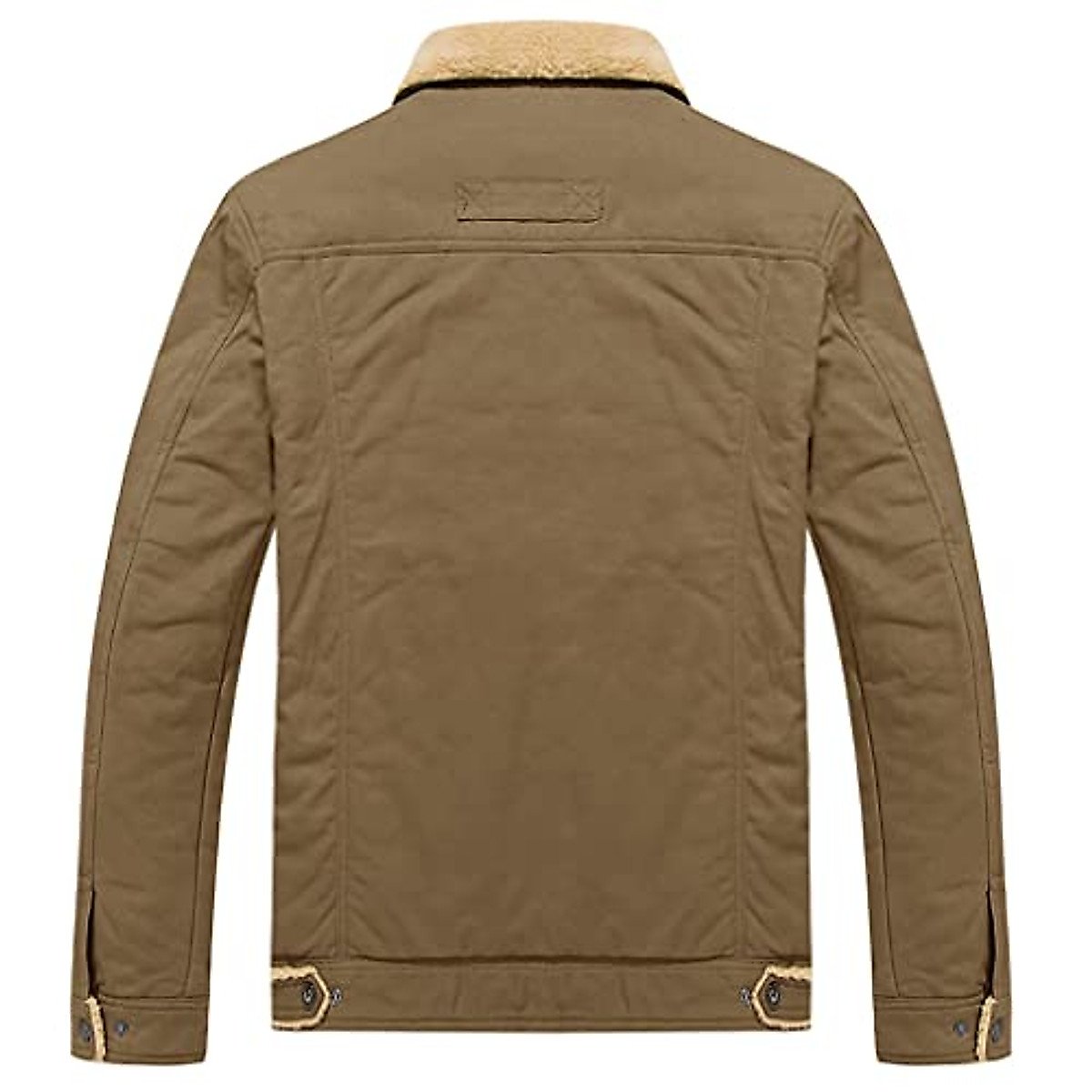 SaoBiiu Men Military Bomber Jacket Winter Fleece Coat Casual Cargo Outerwear Sherpa Trucker Jacket Navy L