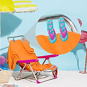 PERFORMORE Flip Flop Beach Towel Clips, Set of 2, Portable Towel Holder Clips, Secure Clips for Beach Chairs Deck Patio Pool Boat Cruise Lounge Chair Accessories