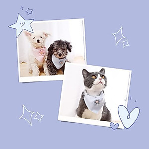 WEway 3 Piece Cat Collar Mixed Colors Costumes Bandana Flower for Small Pets Safety Cute Free Sunglasses Gift for Kitten