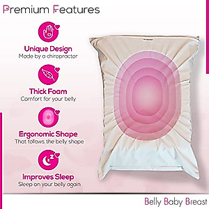 Belly Pillow Pregnancy Pillow | Stomach Sleeper | Belly Down Sleeping Maternity Pillow | Face Down Pillow | Pregnancy Pillows for Sleeping on Stomach | Belly Baby Breast