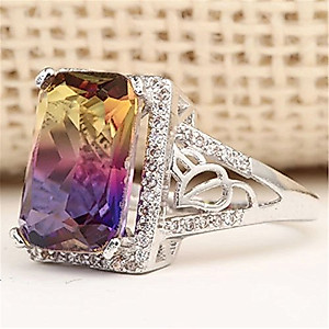 preeyanan Noble 925 Silver Filled Purple Topaz Ametrine Wedding Gemstone Rings Engagement (6)