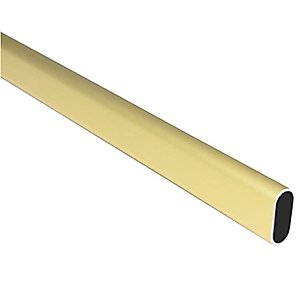 8 Feet Long Oval Wardrobe Closet Tubing Rod Application Clothes Hanging - 96 Inch Length (Matte Brass)