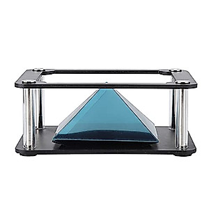 3.5-6 Inch Smartphone 3D Hologram Mini Portable Home Outdoor Full HD Holographic Pyramid Projector, for Corporate Product Display, Cartoon Interaction and Personal Entertainment (Cylindrical)