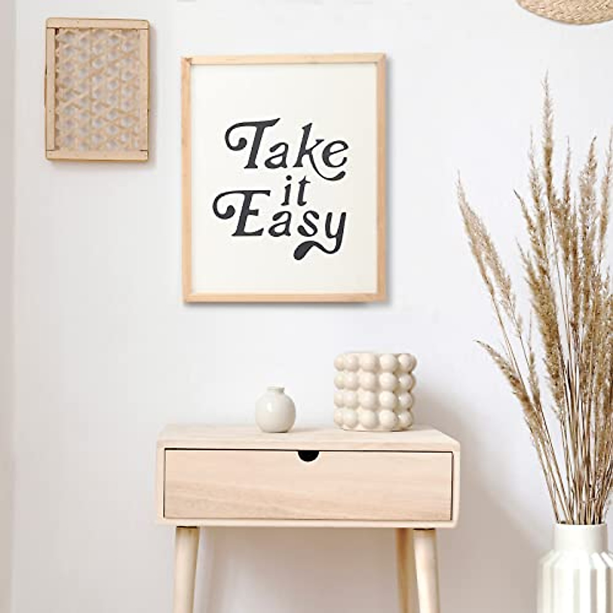 Take it Easy, Inspirational Hanging Wood Wall Decor | Relax boho Wall Decor Cute Art Sign