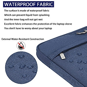 V Voova Laptop Bag 13-14 inch with Shoulder Strap & Handle, Waterproof Laptop Case Sleeve Compatible with 13-14” MacBook Air/MacBook Pro, Slim Briefcase Computer Cover for Men Women, Blue