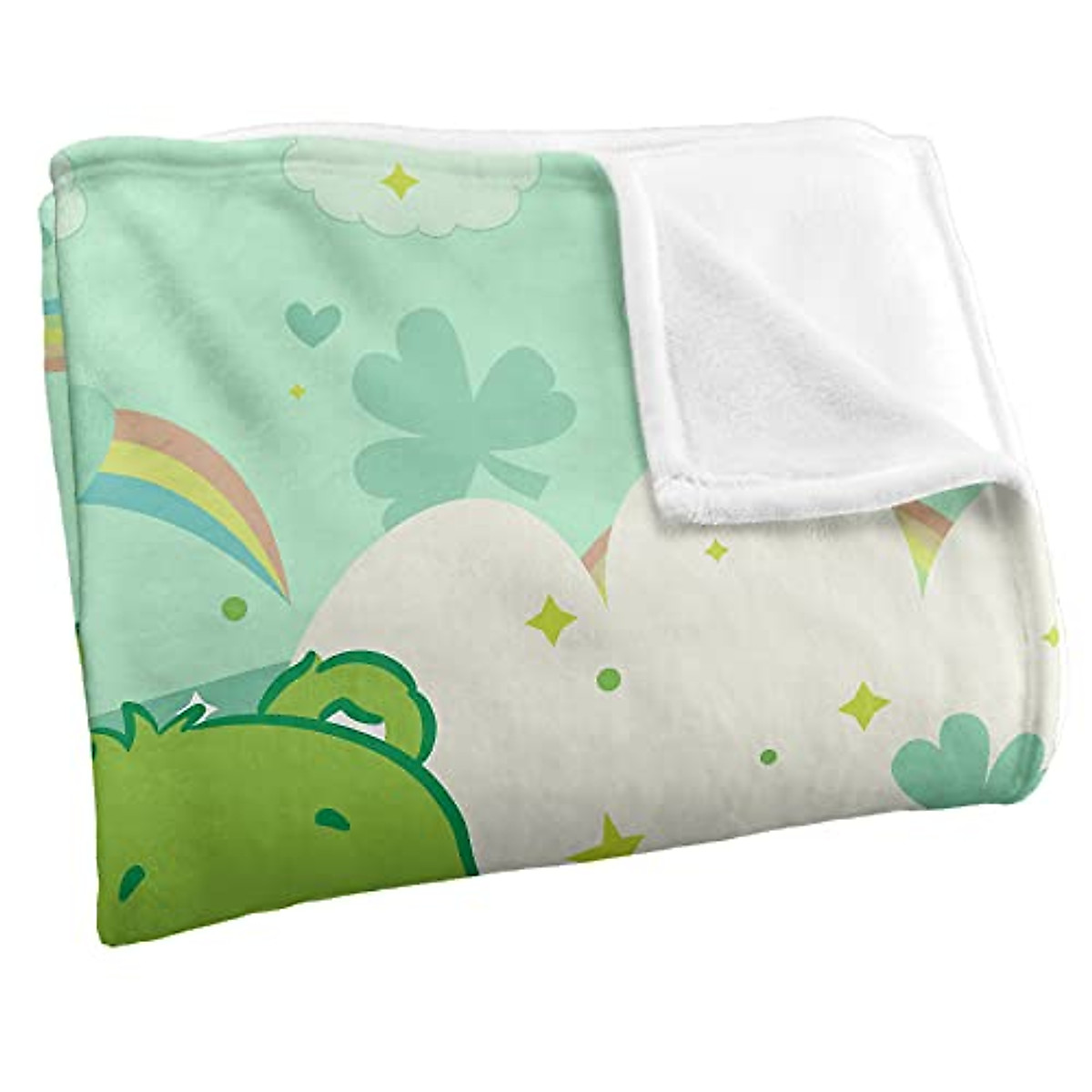 Care Bears Blanket, 36"x58" Shamrocks and Rainbows Silky Touch Super Soft Throw Blanket