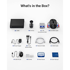 ANNKE 3K Lite Security Camera System Outdoor with AI Human/Vehicle Detection, 8CH H.265+ DVR and 8 x 1920TVL 2MP IP66 Home CCTV Cameras, Smart Playback, Email Alert with Images, 1TB Hard Drive - E200