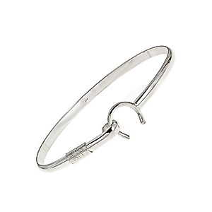 Ritastephens Sterling Silver Horseshoe Bangle Cuff Bracelet 7.5 Inches