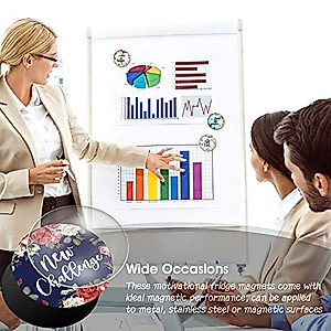 10 Pieces Inspirational Fridge Magnets Motivational Quote Magnets Glass Refrigerator Whiteboard Magnets for Classroom Office Home Locker Cabinet Dishwasher Photo Decor Supplies (Charming Pattern)