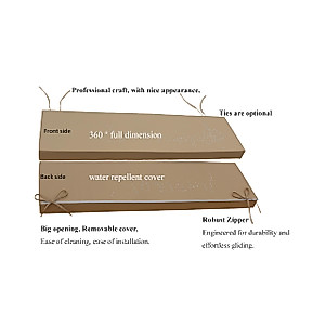 Ginsimar Custom Outdoor Furniture Cushion Covers, Chair Cushion Covers, Replacement Cushion Covers with Zipper, for couches and Sofas, only Cover, Customizable with 100 + Colors