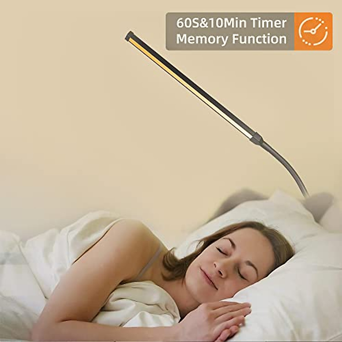 Aisilan Adjustable Floor Lamp with Remote&Touch Control, 12W Gooseneck Standing Lamp, 5-Color&5 Brightness Dimmable, Black Reading Tall Pole Light with Timer, Memory Function, for Living Room Bedroom