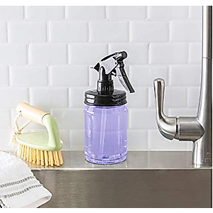 Jarmazing Products Mason Jar Sprayer – Black – With 16 Ounce Plastic Mason Jar - Two Pack!