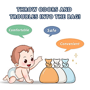 Deefre Odor Sealing Disposable Diaper Bags, 120 Count, Blue, Large Capacity, Unscented Diaper Trash Bags, Safety, Multiple Specifications, Wide Application, Easy to Use