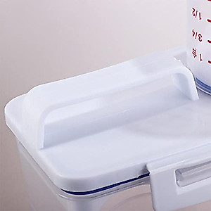 Rice Storage Box With Measuring Cup, Portable Rice Box Rice Cylinder Water-Proof Household Powder Jar Bean Flour Barrel
