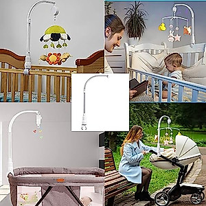 Accfore DIY 23 inches Crib Mobile Arm Nursery Mobile arm Baby Mobile Hanger, Mobile arm for Crib,The Claw Part can be Adjusted Width,DIY Toy Decoration (Crib Mobile Arm)