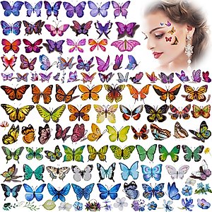 PAGOW 40Sheet(280+pcs) Temporary Butterfly Tattoo for Girl Kid Women Self adhesive Fairy Flower Waterproof Fake Colorful Art Face Arm Body for Birthday Party Valentines Favor Goodie Bag Stuffer Filler