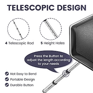 ToVii Golf Travel Bag Support Pole, Telescopic Golf Travel Bag Support System Aluminum Alloy Golf Support Rod and Hexagon Anti-Impact Support Top, Golf Club Travel Support Protection (Black)