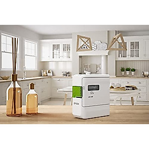 LABELWORKS Epson LW-C410PX Portable Wireless Label Maker Machine for Home and Office – Sticker Labels, Craft & Organization, Designer Tape, Handheld Label Printer, App Compatible