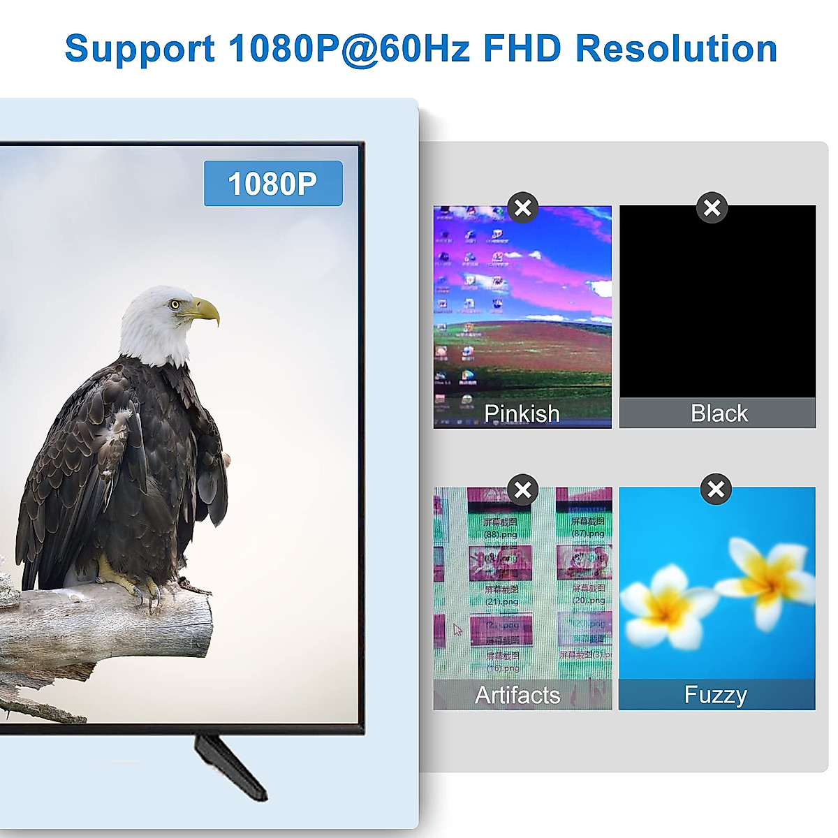 FOINNEX DVI to VGA Adapter, DVI-D to VGA Adapter, DVI-I to VGA Converter 24+1 &24+5 Compatible with Computer, Laptop to Old Monitor, TV, KVM