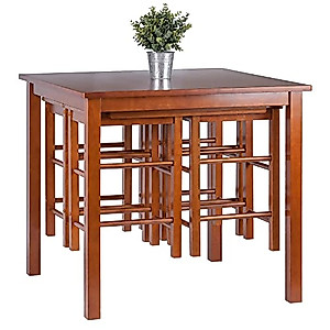 Winsome Wood Stella Snack Table, 33.07x33.07x30.16, Teak
