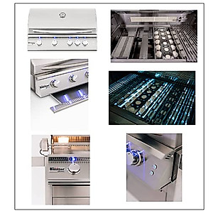 AMS Fireplace Package of Sizzler 32 Built-in Grill (Natural Gas), Pro Double Side Burner Gas),33 3-Drawer & Access Door Combo, 20 Vented Liquid Propane Tank Or Trash Drawer and FREE Cover