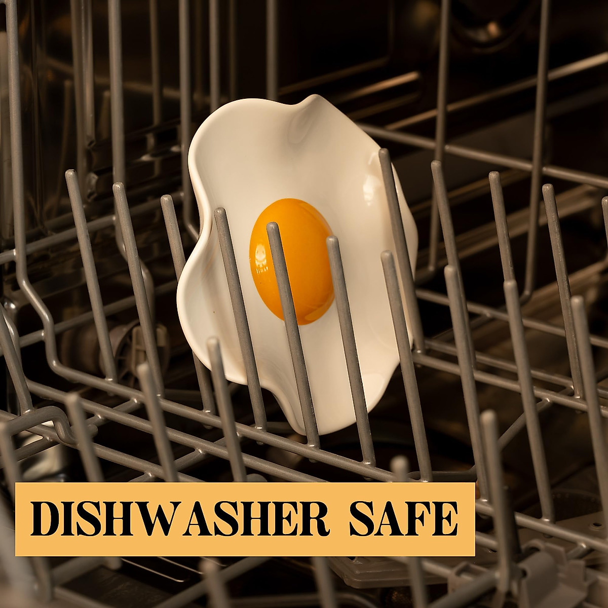 Fried Egg Ceramic Spoon Rest for stove top and kitchen counter | Large and Dishwasher-Safe Utensil holder | Home & kitchen decor | Kitchen Gifts for women | House warming gifts new home