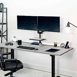 VIVO Universal Steel 14 x 10 inch Shelf Pole Mount for TV Cart, Speaker Stand, and More/Clamp-on Utility Storage Platform, Black, MOUNT-SF13P