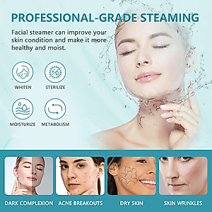 Nova Microdermabrasion Professional 2 in 1 Facial Steamer for Face Deep Cleaning Ozone Face Steamer with 5X Magnifying Lamp Hot Mist Function for Salon Spa Home Beauty Equipment