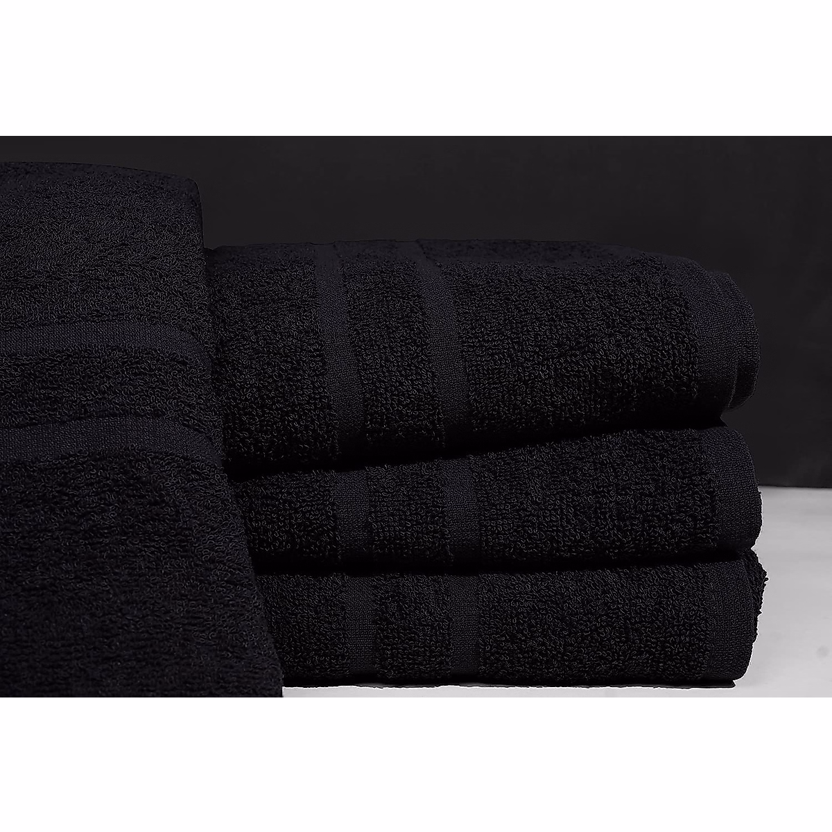 Pristine Linen 100% Cotton Bath Towels Black 22x44 Premium Towels for Bathroom