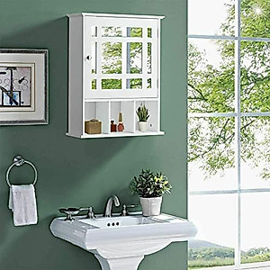 Wooden Bathroom Wall Medicine Cabinet Shelf Storage Organizer with Mirror Door Storage Cabinet Bathroom Storage Cabinet Organizer Bathroom Cabinet Medicine cabinets Bathroom Storage Cabinet