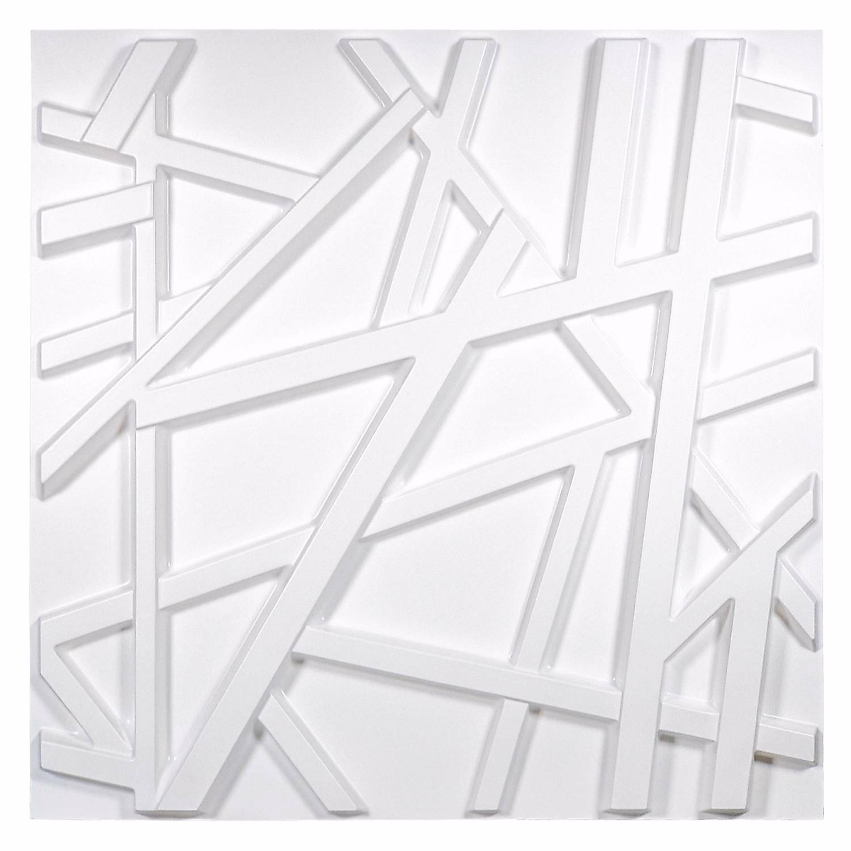 Art3d 19.7" x 19.7" (Pack Of 12) Wall Panel Stripes , White