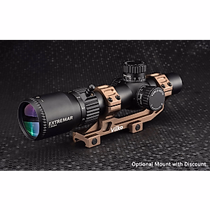 Viiko Extremar 1-5x24 Rifle Scope LPVO Taitical Mildot Reticle Wide FOV Flip Lens Cover