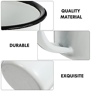 Cabilock Camping Tin Mug Camping Tea Mugs Vintage Coffee Tea Mug Drinking Mugs Cups Hot Pot Iron Water Cup Small Wine Cups for Home Office Travel Camping Picnic (White) Vintage Tea Mugs Picnic Cups