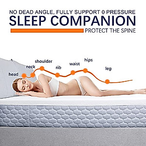 VALUXE 3 Inch Gel Memory Foam Mattress Topper Queen Size High Density Cooling Pad Pressure Relief Bed Topper (with Removable & Washable Bamboo Cover)
