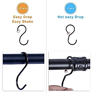 WuGeShop 38 Inch Pipe Pot Bar Rack, Wall Mounted Pan Hanging Rail Bar with 10 S Hooks, Kitchen Lids Utensil Spatula Hanger Organizer, Black