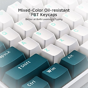 FL ESPORTS F12 65% Three-Mode Wireless Mechanical Keyboard, 68 Keys RGB BT 5.0/2.4Ghz Gaming Keyboard w/Light Tactile Kailh Box White Switch, PBT Keycaps, Durable Durable Battery