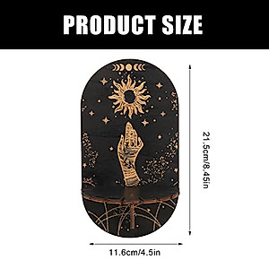 NOLITOY Black Crystal Display Bohemian Wooden Hanging Decoration Stand Crystal Stone Holder Wall Shelf for Crystals Essential Oil (Style1)