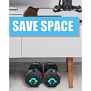 Weights Dumbbells Set,20LB Adjustable ARUNDO Exercise Equipment for Home Gym Workouts,Free Weights Muscle Building Barbell Set for Men/Women