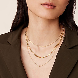 PAVOI 21C-N03 Layering Necklace (Diamond Station, White Plated)