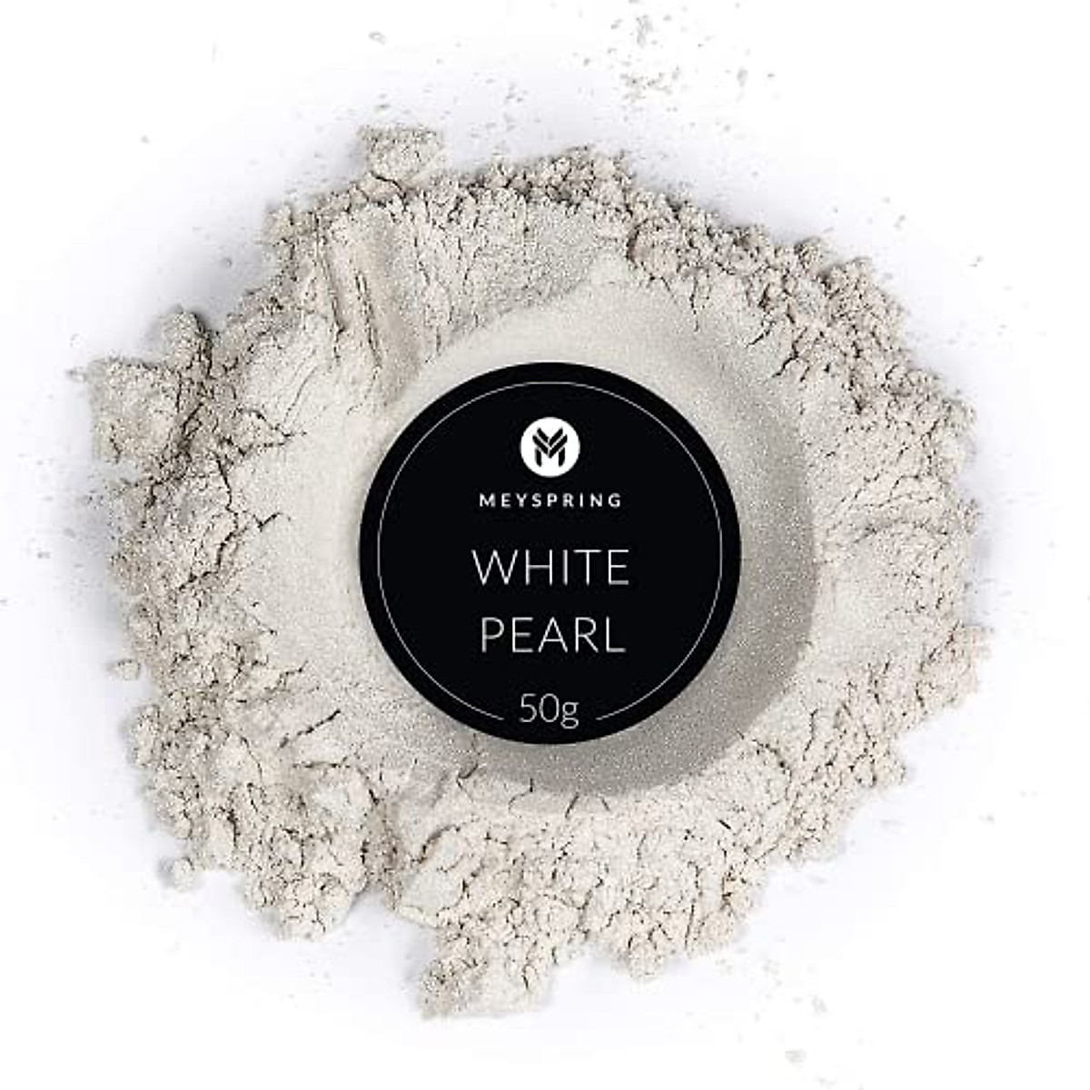MEYSPRING White Pearl Mica Powder - 50g - White Resin Pigment - White Mica Powder for Epoxy Resin Art - White Epoxy Pigment and UV Resin Dye - Mica Powder for Epoxy Resin - Resin Powder Pigment