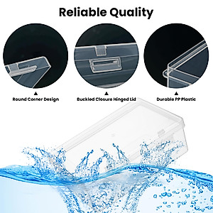 ISKYBOB Bead Organizers Box, 12PCS Clear Plastic Storage Containers Mini Transparent Cases with Hinged Lid Rectangle Craft Storage Boxes for Jewelry Small Parts Diamond Art Accessories