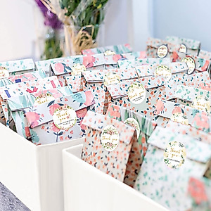 80 Floral Thank You Stickers, Bridal Shower Flower Thank You Stickers, Girl's Birthday Rose Favor Labels Stickers(2 Inch)