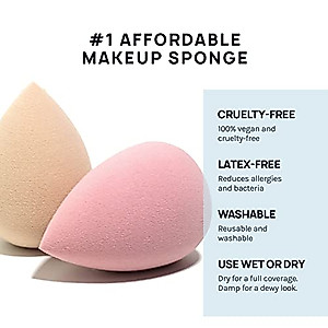 AOA Studio Collection Makeup Mochi Sponge Set Makeup Blender Latex Free and High-definition Set of 6 Makeup Blender For Powder Cream and Liquid Wonder Blender Beauty Cosmetic (6 Count)