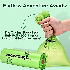 The Original Poop Bags® USDA Certified 38% Plant Based Doggy Poop Bags Refills, Poop Bags for Dogs, Dog Poop Bags Rolls, Doggie Poop Bags - Single Bulk Roll - Leak Proof & Strong Doggy Bag, Unscented