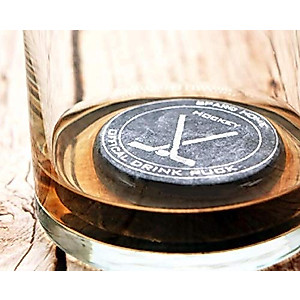 Whiskey Stones Hockey Puck Chiller Set of 3 - Whiskey Chilling Rocks - Reusable Whiskey Stones - Wine Chiller - Ice Stone - Best Gifts for Whiskey Lovers & Hockey Lovers - USA Ice Hockey Fans