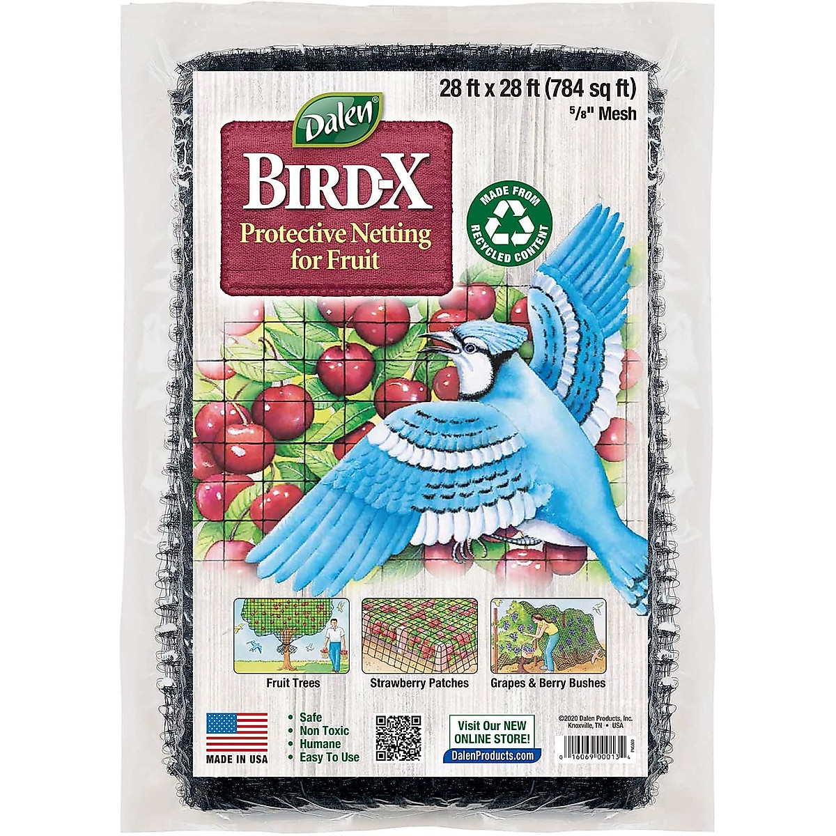 Dalen Bird X Protective Mesh Netting - Keep Birds and Pests Away from Your Garden – Non Toxic - Made in The USA - 28' x 28'