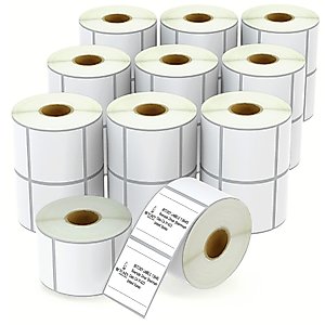 BETCKEY - 2" x 2" (51 mm x 51 mm) Square Labels Compatible with Zebra & Rollo Label Printer,Premium Adhesive & Perforated [20 Rolls, 15000 Labels]