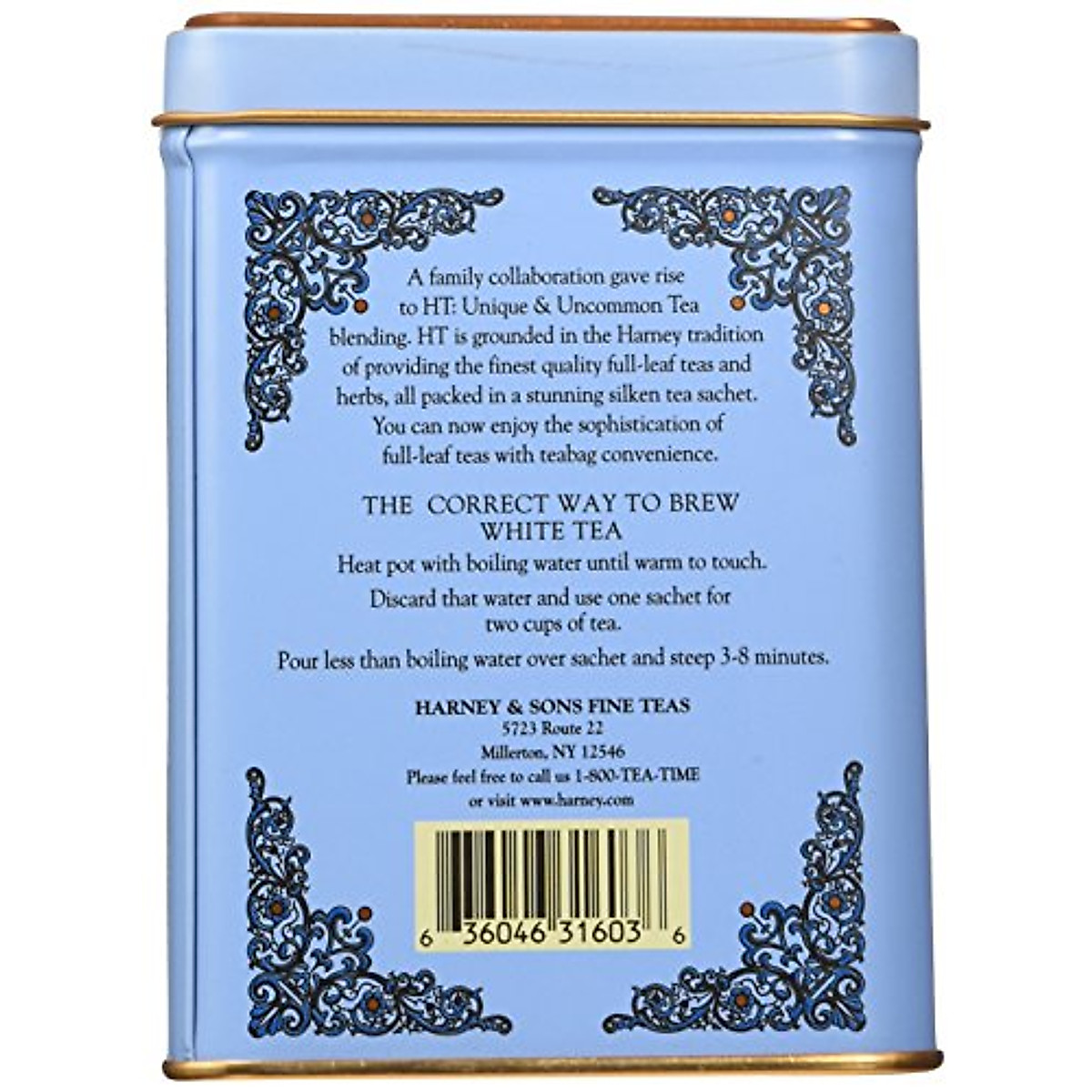 Harney & Son's Mothers Day Winter White Earl Grey Tea (20 Sachets, 1.4oz Tin) - Chinese White Tea Blended with Natural Lemony Bergamot - Caffeinated, Light Bodied Brew - Comes in Decorative Tin