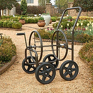 Liberty Garden Products Garden 871-S Residential Grade 4-Wheel Garden Hose Reel Cart, Holds 250-Feet of 5/8-Inch Hose - Bronze